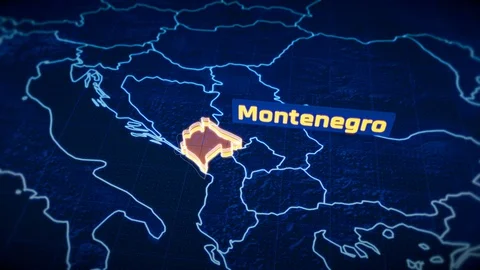 Montenegro country border 3D visualizati... | Stock Video | Pond5