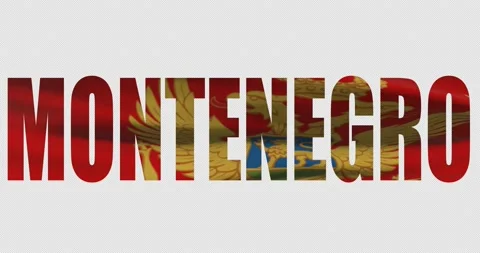 Montenegro country name on transparent b... | Stock Video | Pond5