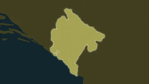 Montenegro map - solid. Glow. Pattern. | Stock Video | Pond5