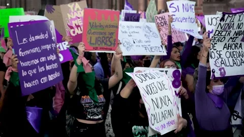 Monterrey, Mexico - March 8th 2022: 8M I... | Stock Video | Pond5