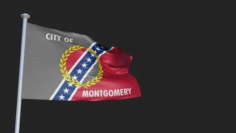 Montgomery Alabama - Loopable 3D flag an... | Stock Video | Pond5