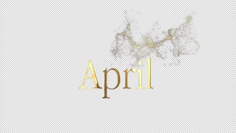 Month name April in golden letters with ... | Stock Video | Pond5