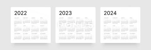 Monthly calendar for 2022, 2023 and 2024 years. Week Starts on Sunday ...