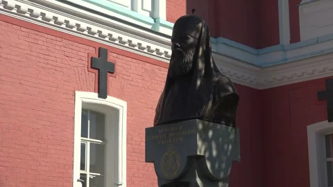Monument to Patriarch Alexei II. Valaam.... | Stock Video | Pond5