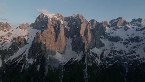 monumental sharp mountain with sunset li... | Stock Video | Pond5