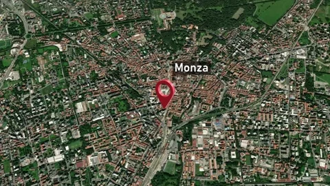 Monza City Map Zoom (Italy) from Space t... | Stock Video | Pond5
