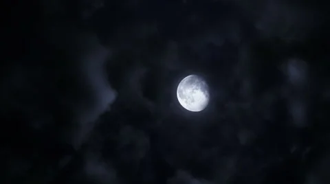 Moon Behind Clouds Looping Animation | Stock Video | Pond5