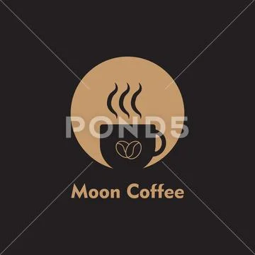 Moon Coffee Shop Logo ~ Clip Art ~ Download Now #201919963