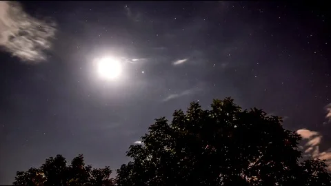 moon moving across a starry night sky | Stock Video | Pond5