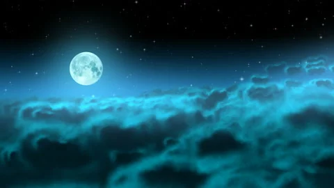 Moon over night clouds loop | Stock Video | Pond5