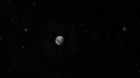 Moon Phase Seen from afar in Starry Nigh... | Stock Video | Pond5