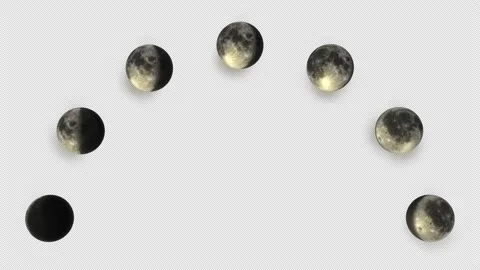 Moon Phases Semicircle Transparent Backg... | Stock Video | Pond5