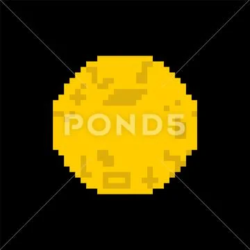 Moon pixel art. Planet 8 bit. Vector illustration. ~ Clip Art #93757683