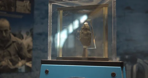 Moon Rock in Glass Display Case at Museu... | Stock Video | Pond5