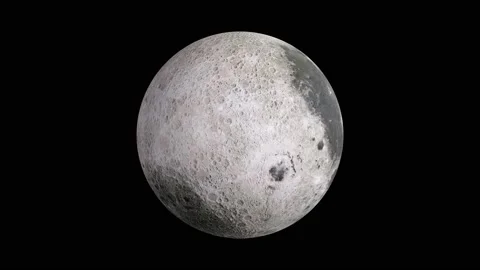 The Moon rotating isolated on black back... | Stock Video | Pond5
