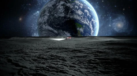 Moon rover on the moon. space expeditio... | Stock Video | Pond5