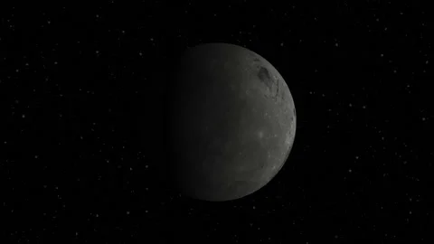 The moon in space rotating realistic 3d ... | Stock Video | Pond5