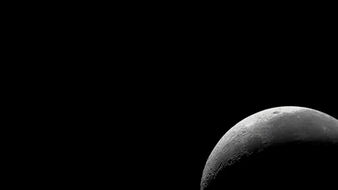 moon surface in space black screen 4k. | Stock Video | Pond5