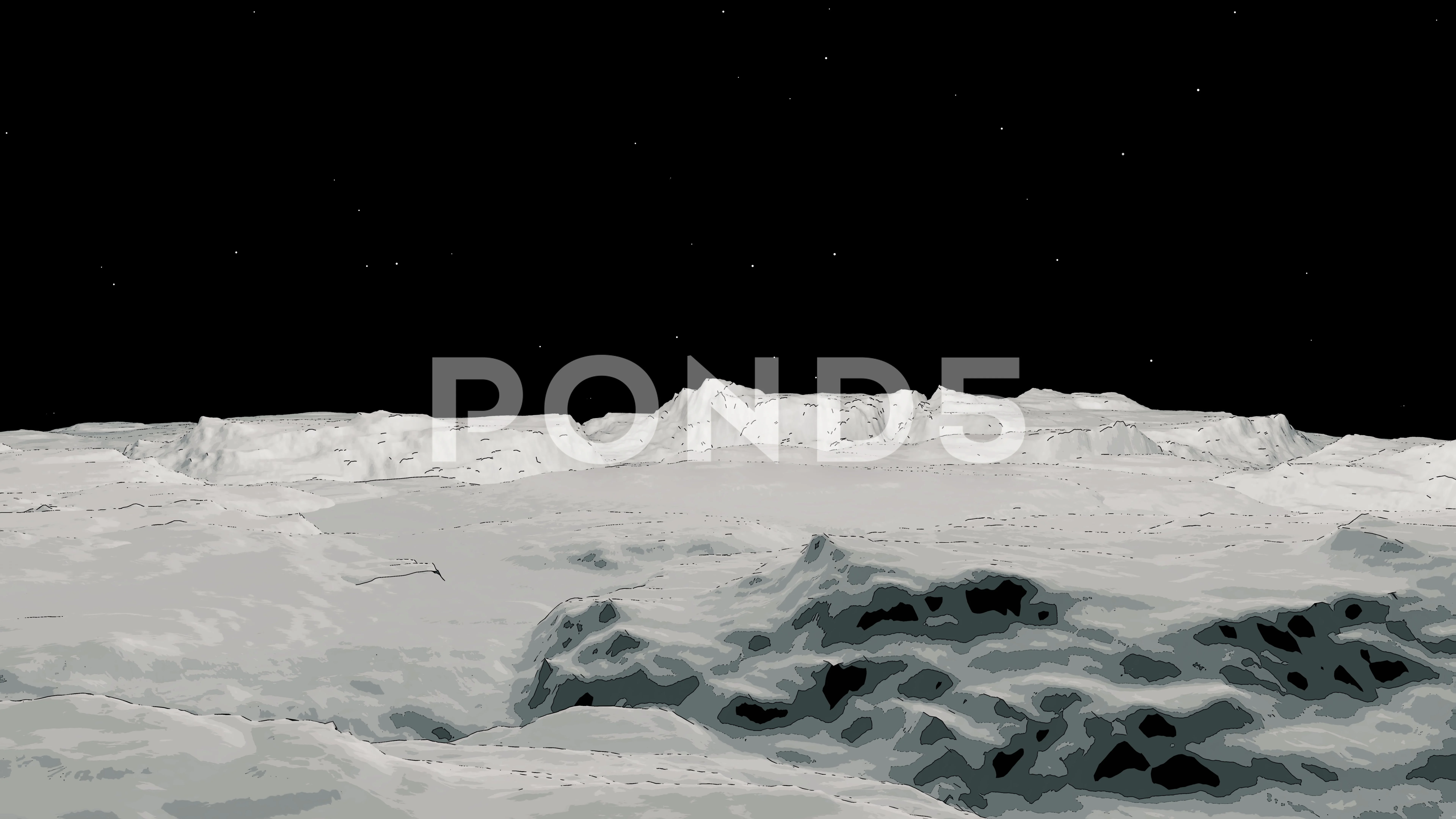 Cartoon Moon Surface