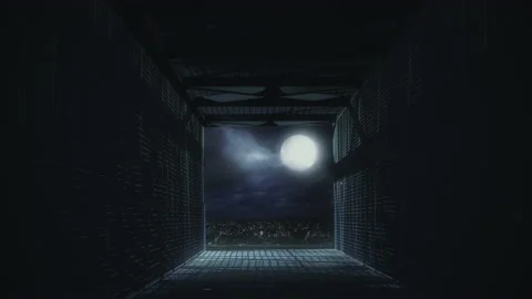 Moonlight City Skyline View Edge Tunnel ... | Stock Video | Pond5