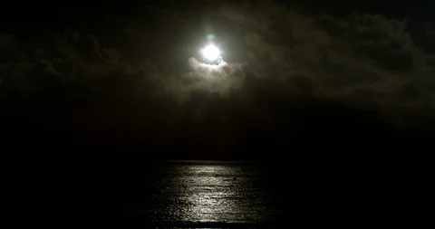 Moonlight Reflecting Ocean Stock Footage ~ Royalty Free Stock Videos ...