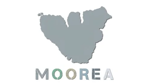 Moorea map with paper regions. Animated ... | Stock Video | Pond5