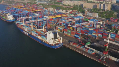 Mooring wall of the port of the sea carg... | Stock Video | Pond5