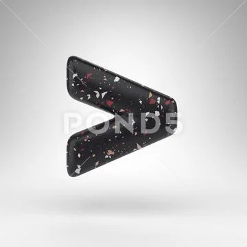 More than symbol on white background. 3D sign with black terrazzo ...
