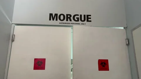 Morgue entry doors | Stock Video | Pond5