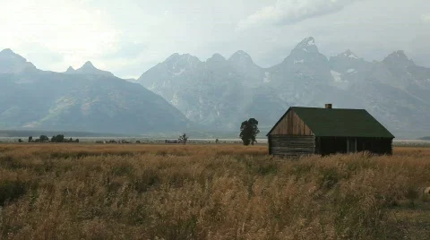 Mormon Row Cabin in Grand Tetons Nationa... | Stock Video | Pond5
