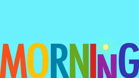 Morning animated text with sun animation... | Stock Video | Pond5