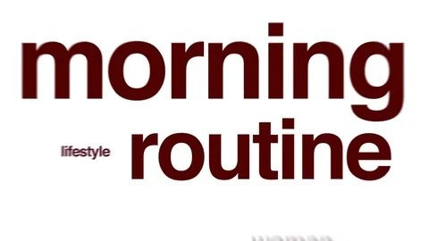 Morning routine animated word cloud. | Stock Video | Pond5