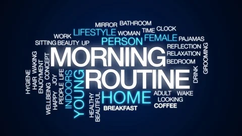 Morning routine animated word cloud. Kin... | Stock Video | Pond5