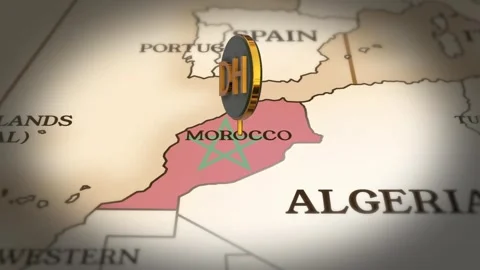 Moroccan dirham currency sign showing on... | Stock Video | Pond5