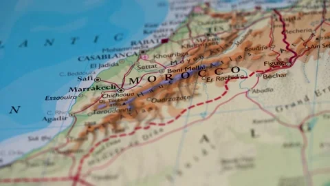 Morocco highlighted on a world map 4K | Stock Video | Pond5