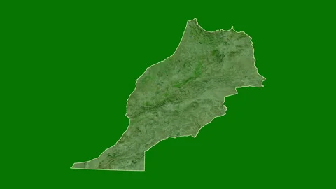 Morocco map - cartoon. Border. Satellite... | Stock Video | Pond5