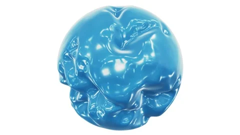 Morphing blue creamy milk orb looping 3D... | Stock Video | Pond5