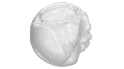 Morphing white plastic sphere looping 3D... | Stock Video | Pond5