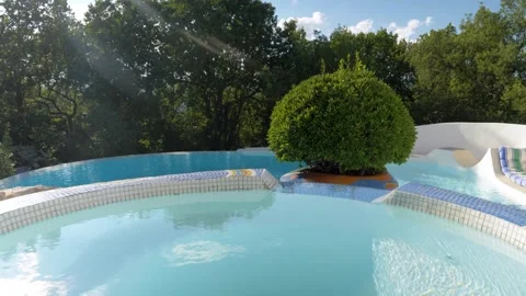 Mosaic-Tiled Jacuzzi with a Beautiful Po... | Stock Video | Pond5