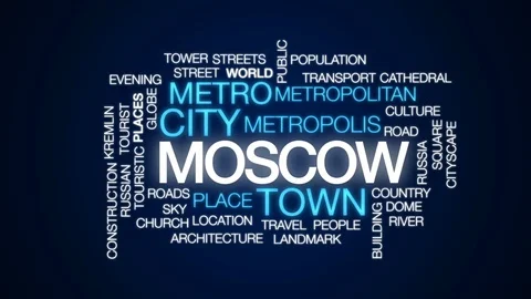 Moscow animated word cloud, text design ... | Stock Video | Pond5
