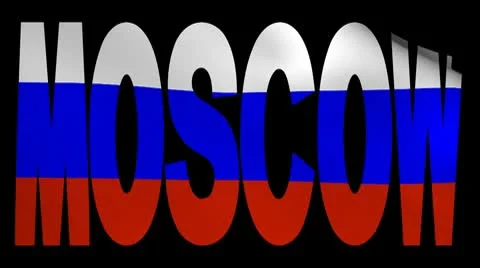 Moscow text with fluttering Russian flag... | Stock Video | Pond5