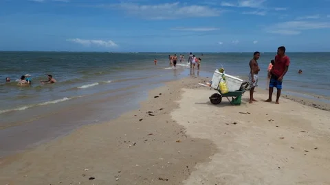 Moses Path of Coroa Vermelha beach | Stock Video | Pond5