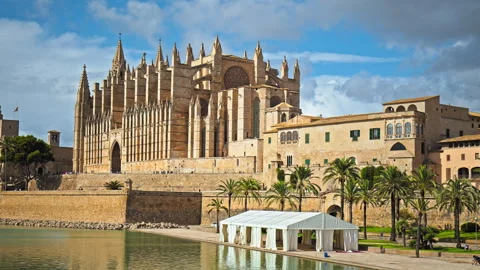 Most iconic landmark in Majorca - Catedr... | Stock Video | Pond5
