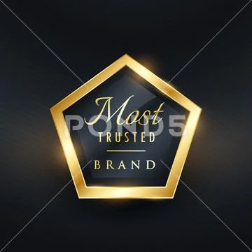 Most trusted brand golden label and badge vector symbol Illustration ...