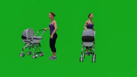 mother green screen with stroller walki... | Stock Video | Pond5