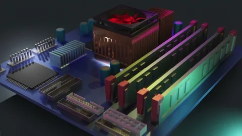 motherboard and CPU animation | Stock Video | Pond5