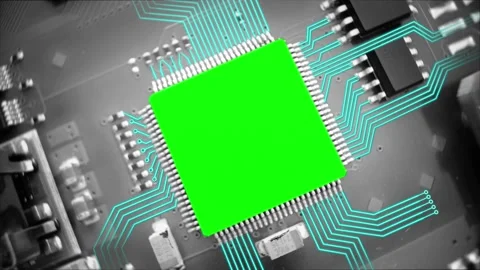 Motherboard circuit with a Green screen ... | Stock Video | Pond5