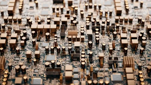 Motherboard, semiconductors, transistors... | Stock Video | Pond5