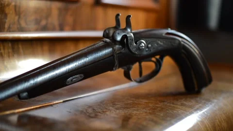 motion blur of an old fashioned handgun ... | Stock Video | Pond5