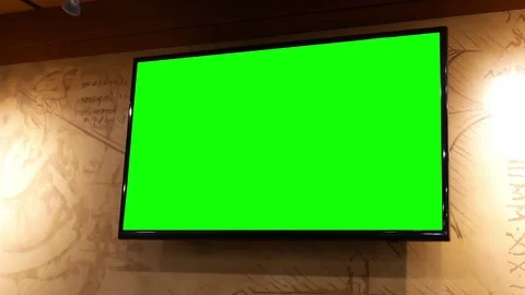 Motion of display tv with green screen i... | Stock Video | Pond5